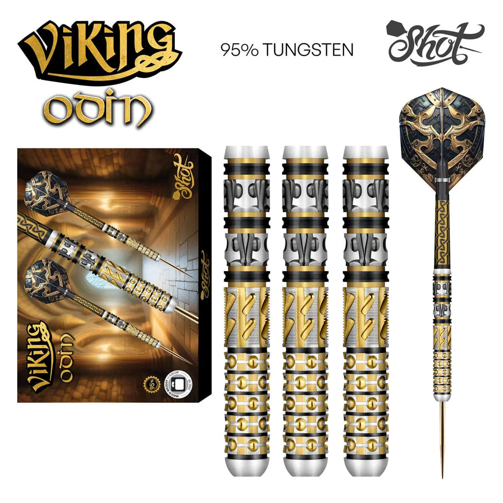 Shot Viking Odin Steel Tip Dart Set - 95% Tungsten – On Cue